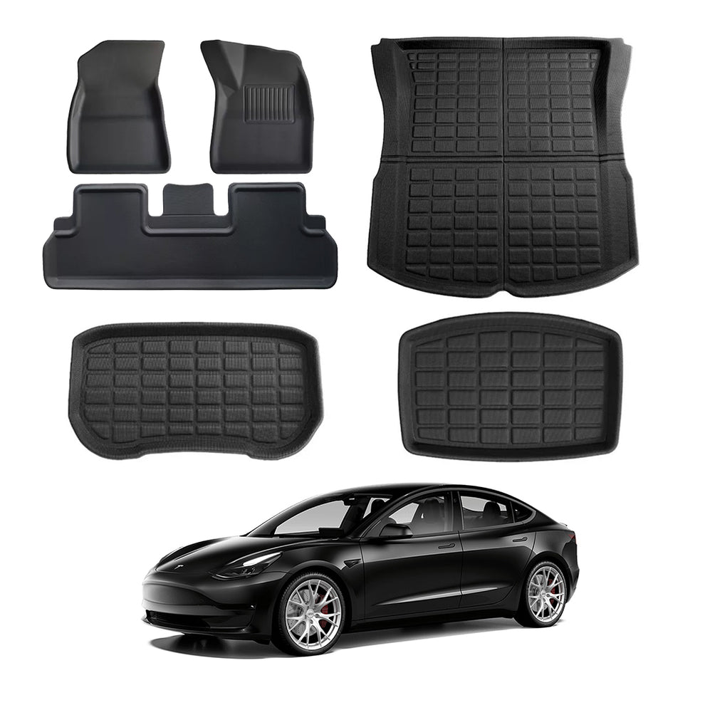 Tesla Model 3 6PCS Full Interior Mat Set 3D XPE All-Weather Custom Fit ...