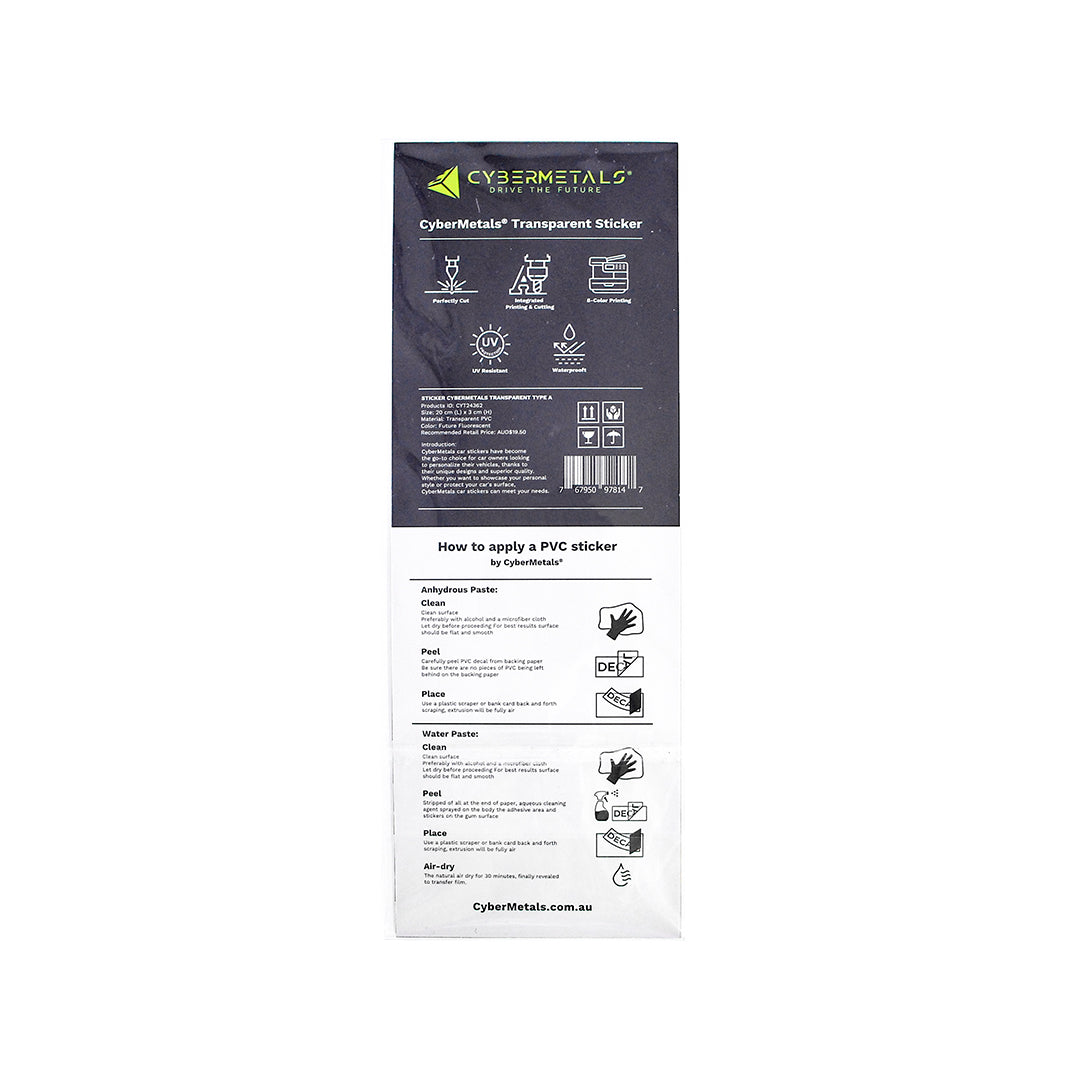 Cybermetals Transparent Sticker Type A – Cyber Metals Australia